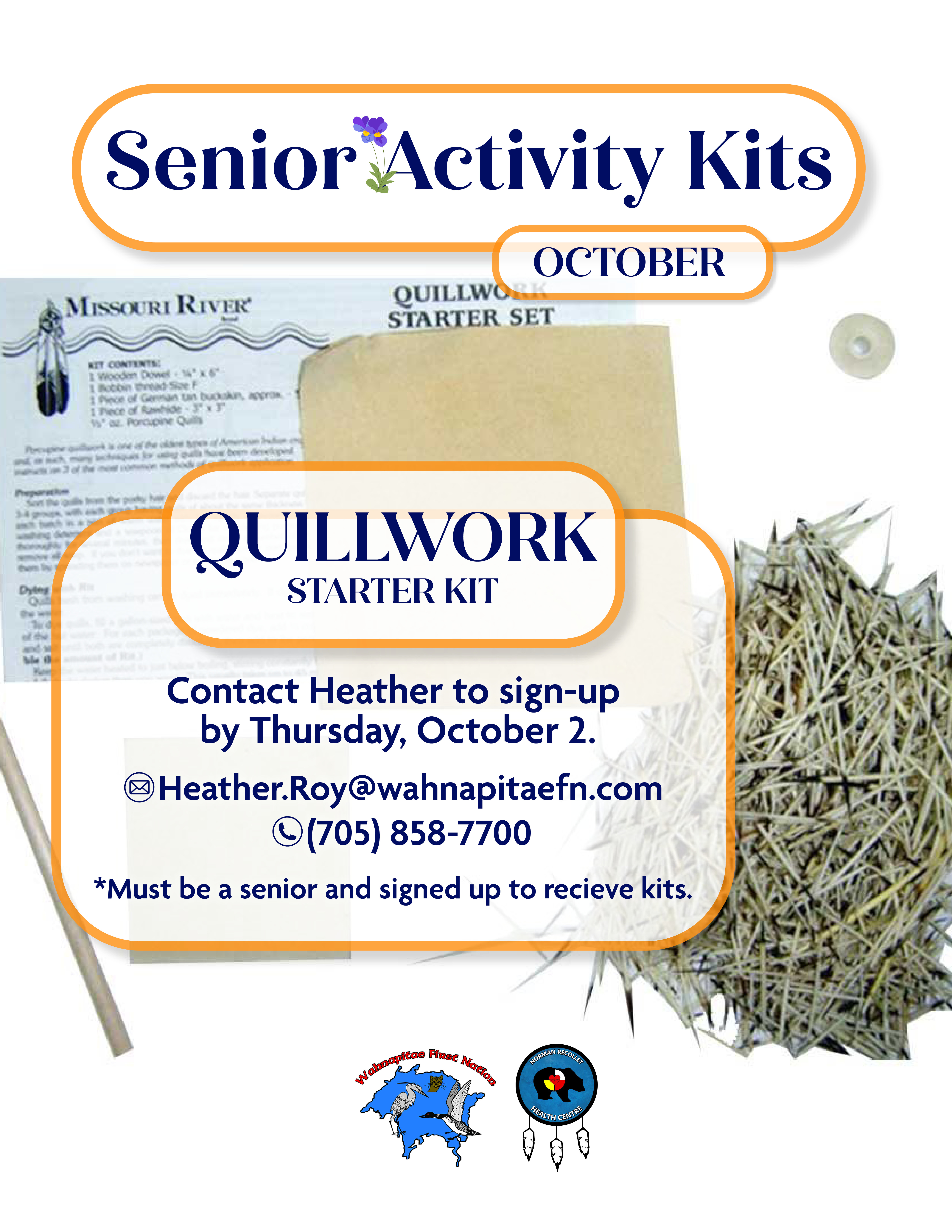 Senior Activity Kits - Wahnapitae First Nation