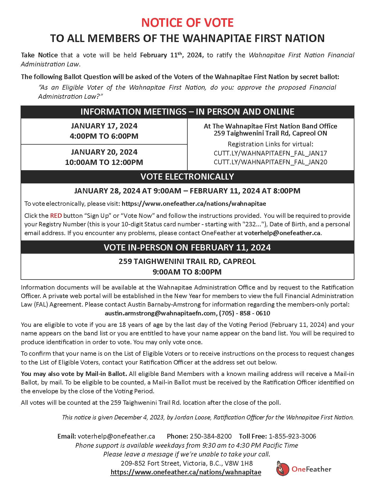 Wahnapitae First Nation - Home